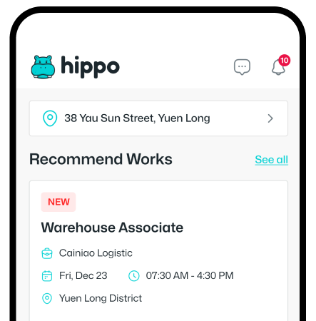 Hippo - Work Smart, Flexible Works with daily pay
